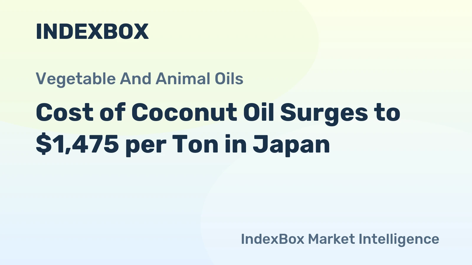 Cost of Coconut Oil Surges to $1,475 per Ton in Japan