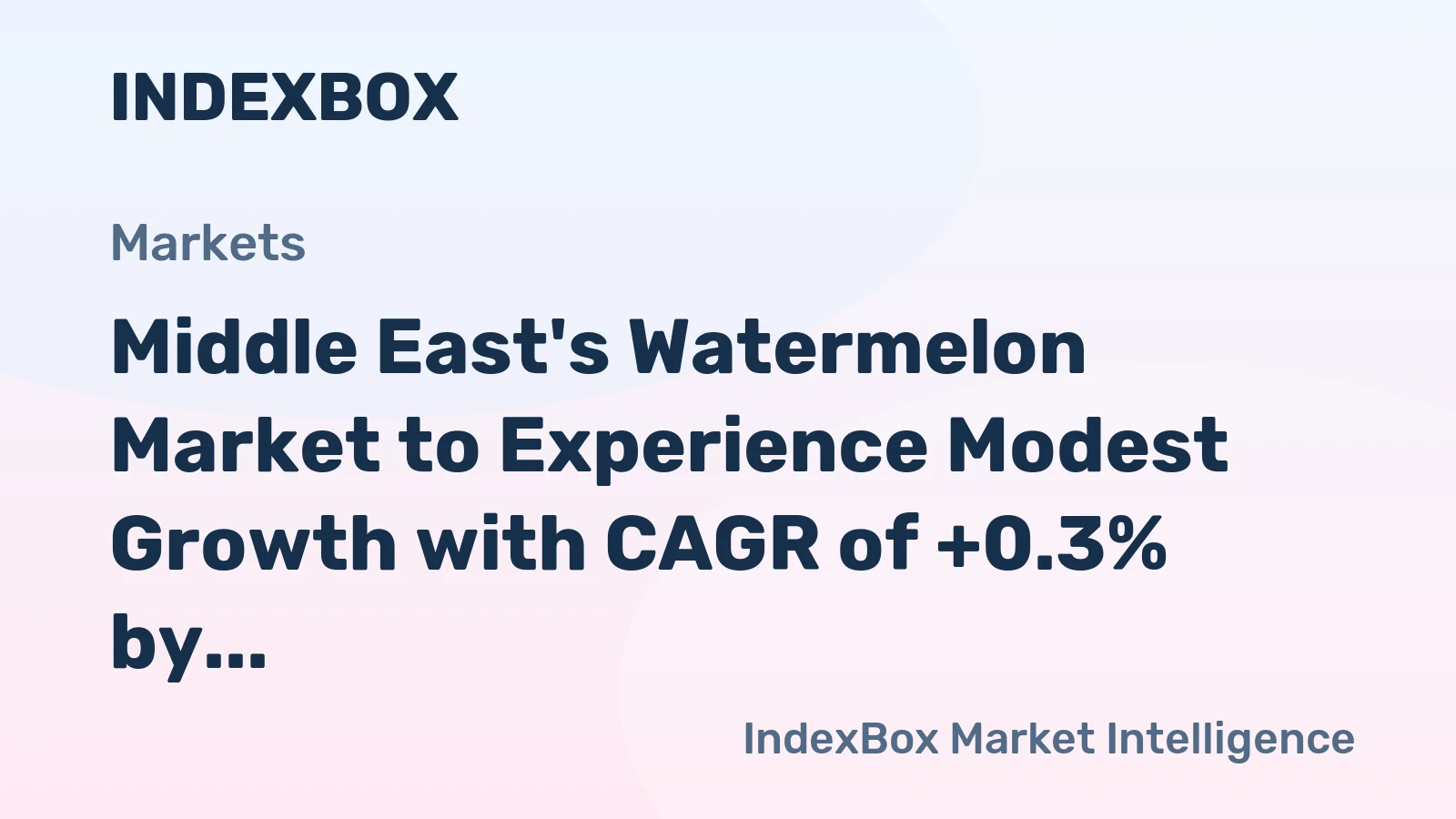 Middle East's Watermelon Market to Experience Modest Growth with CAGR of +0.3% by 2035