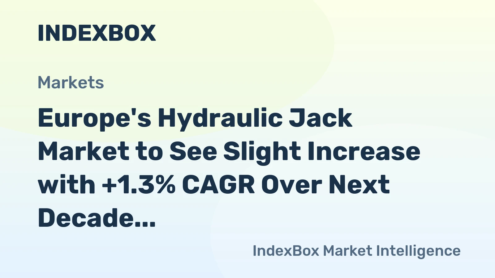 Europe's Hydraulic Jack Market to See Slight Increase with +1.3% CAGR Over Next Decade