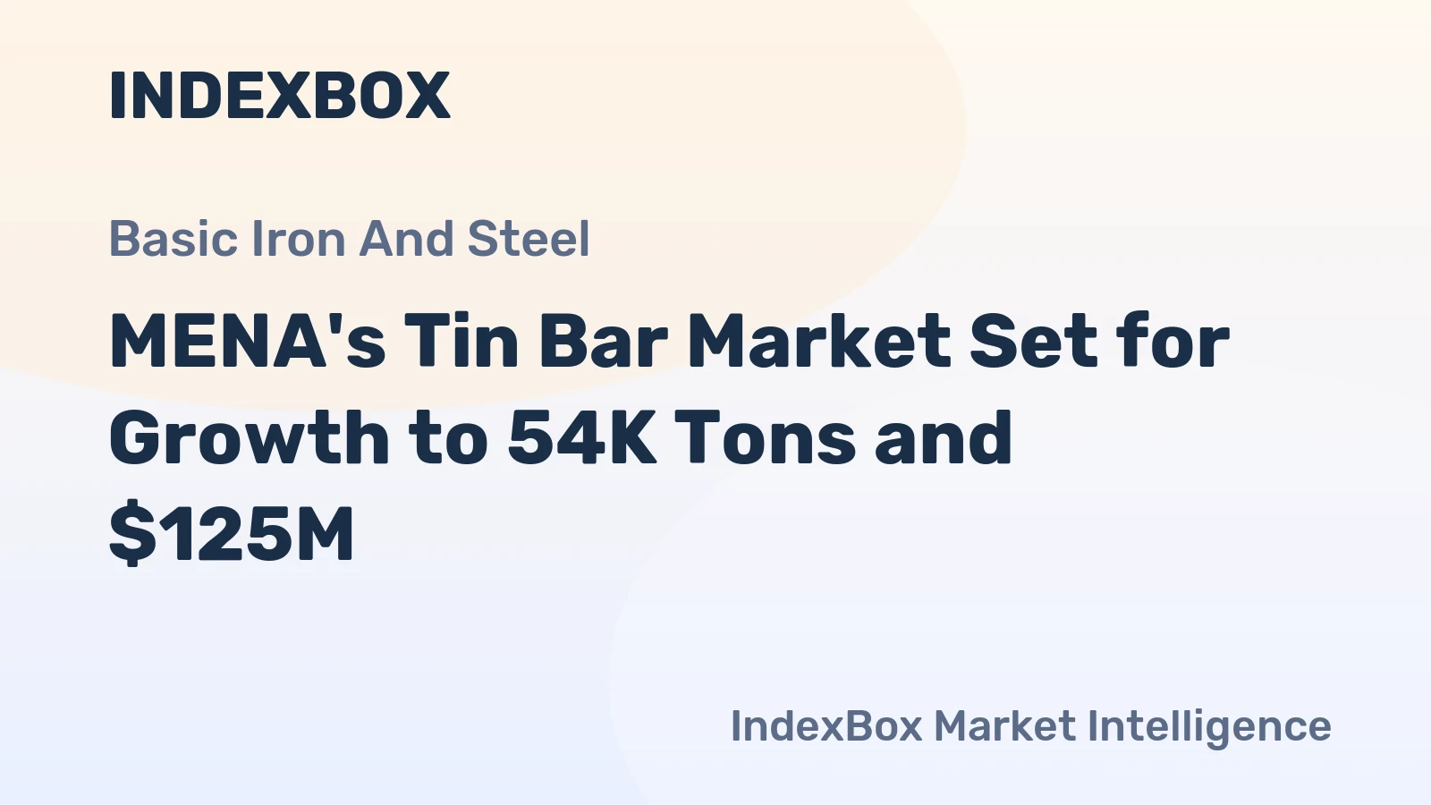 MENA's Tin Bar Market Set for Growth to 54K Tons and $125M