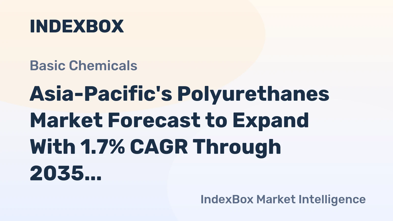 Asia-Pacific's Polyurethanes Market Forecast to Expand With 1.7% CAGR Through 2035