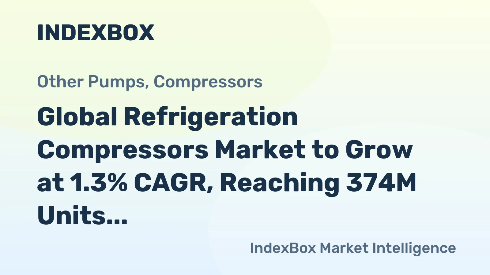 Global Refrigeration Compressors Market to Grow at 1.3% CAGR, Reaching 374M Units by 2035