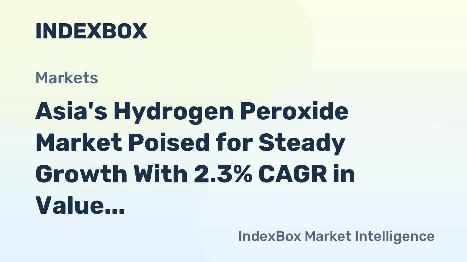 Asia's Hydrogen Peroxide Market Poised for Steady Growth With 2.3% CAGR in Value Through 2035