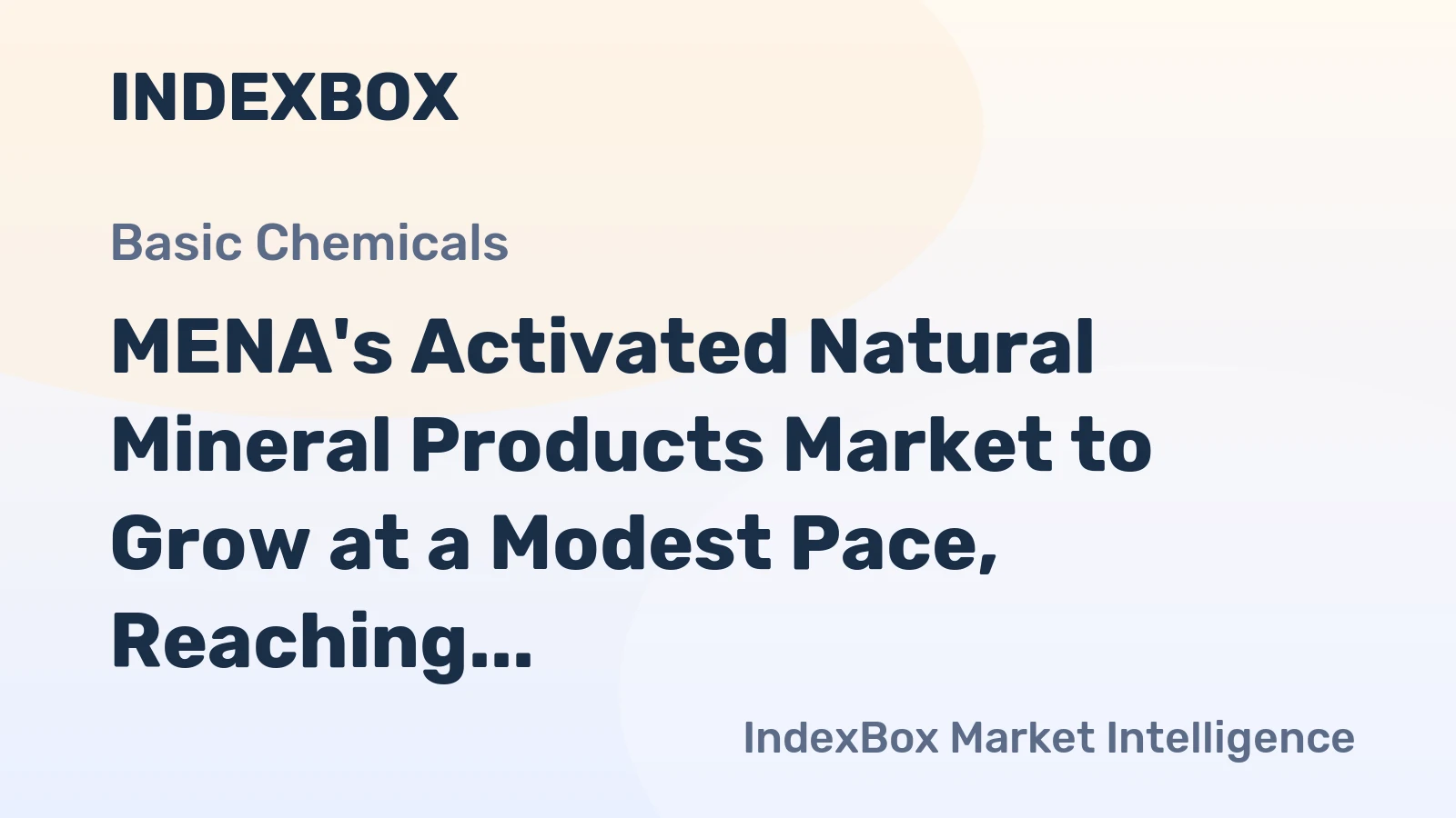 MENA's Activated Natural Mineral Products Market to Grow at a Modest Pace, Reaching 1.2M Tons and $628M by 2035