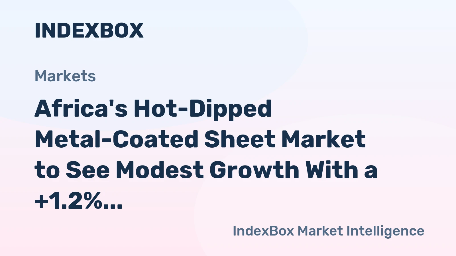 Africa's Hot-Dipped Metal-Coated Sheet Market to See Modest Growth With a +1.2% Value CAGR Through 2035