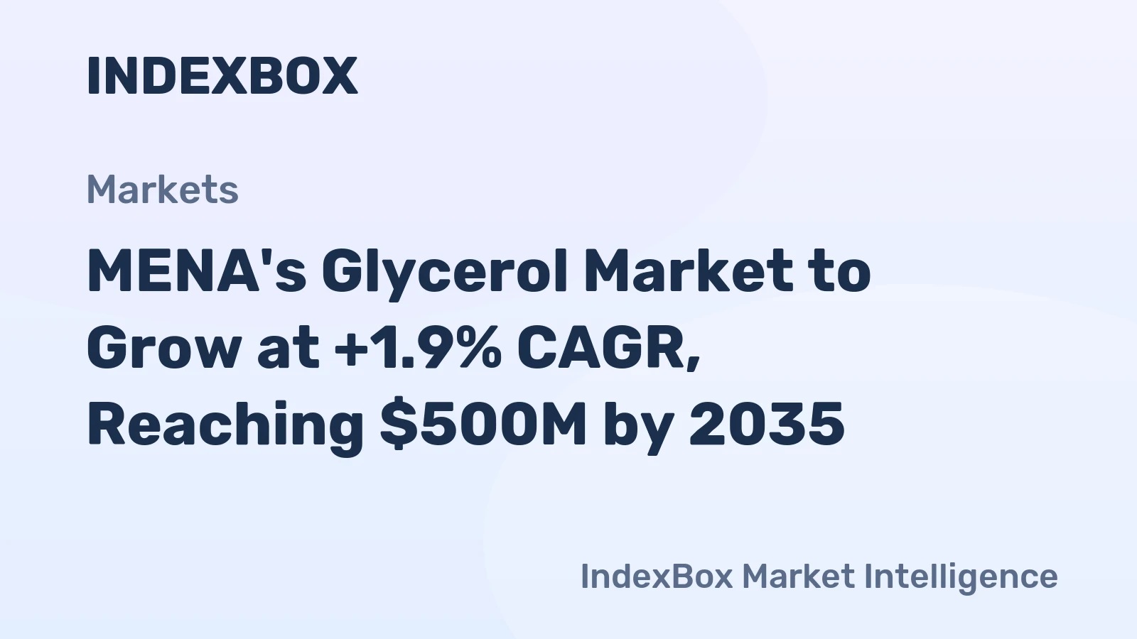 MENA's Glycerol Market to Grow at +1.9% CAGR, Reaching $500M by 2035