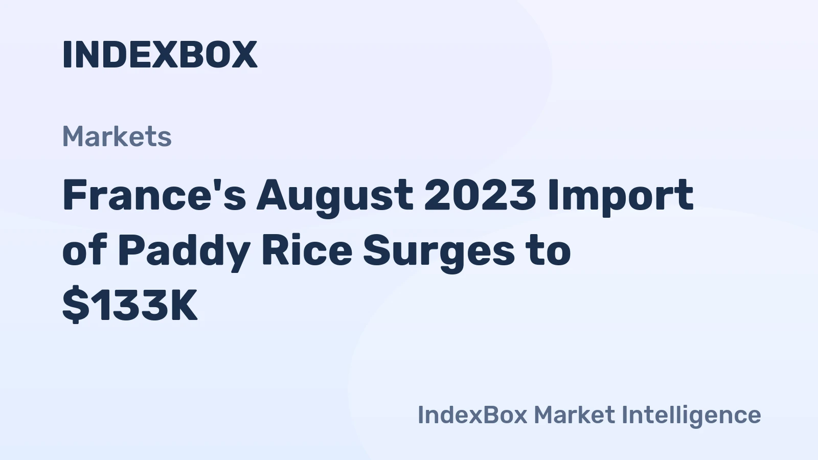 France's August 2023 Import of Paddy Rice Surges to $133K