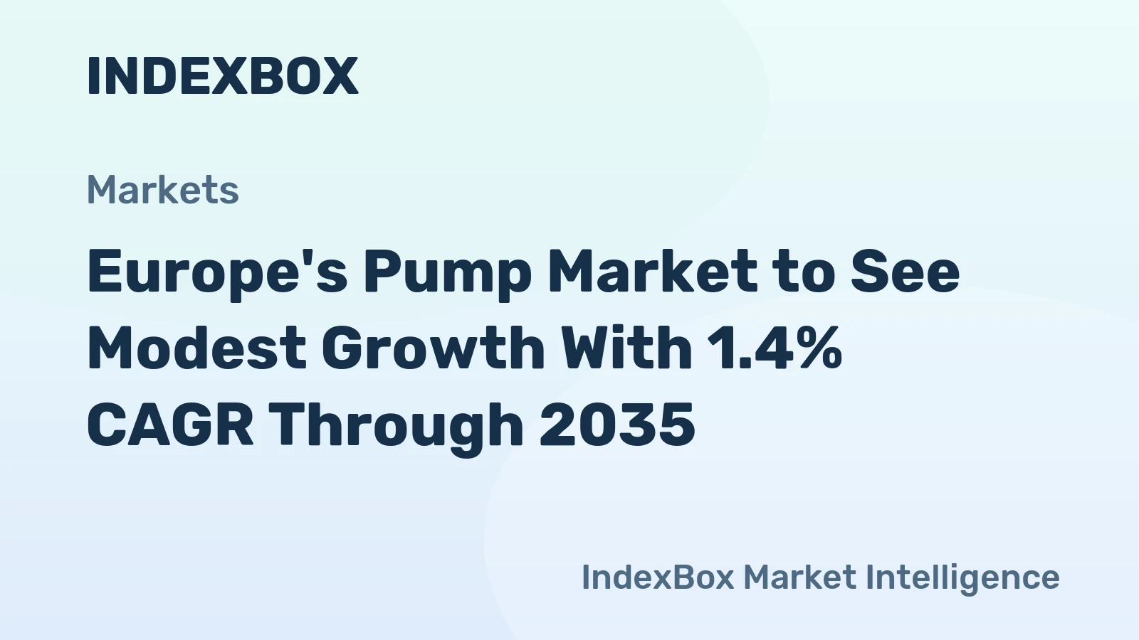 Europe's Pump Market to See Modest Growth With 1.4% CAGR Through 2035