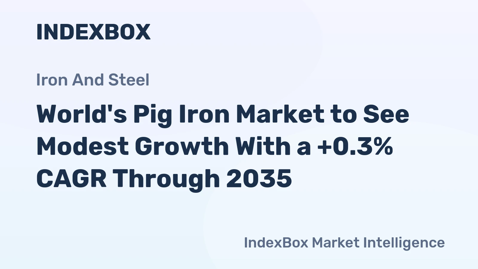 World's Pig Iron Market to See Modest Growth With a +0.3% CAGR Through 2035