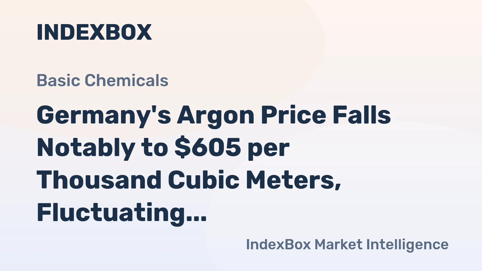Germany's Argon Price Falls Notably to $605 per Thousand Cubic Meters, Fluctuating Wildly over 2022