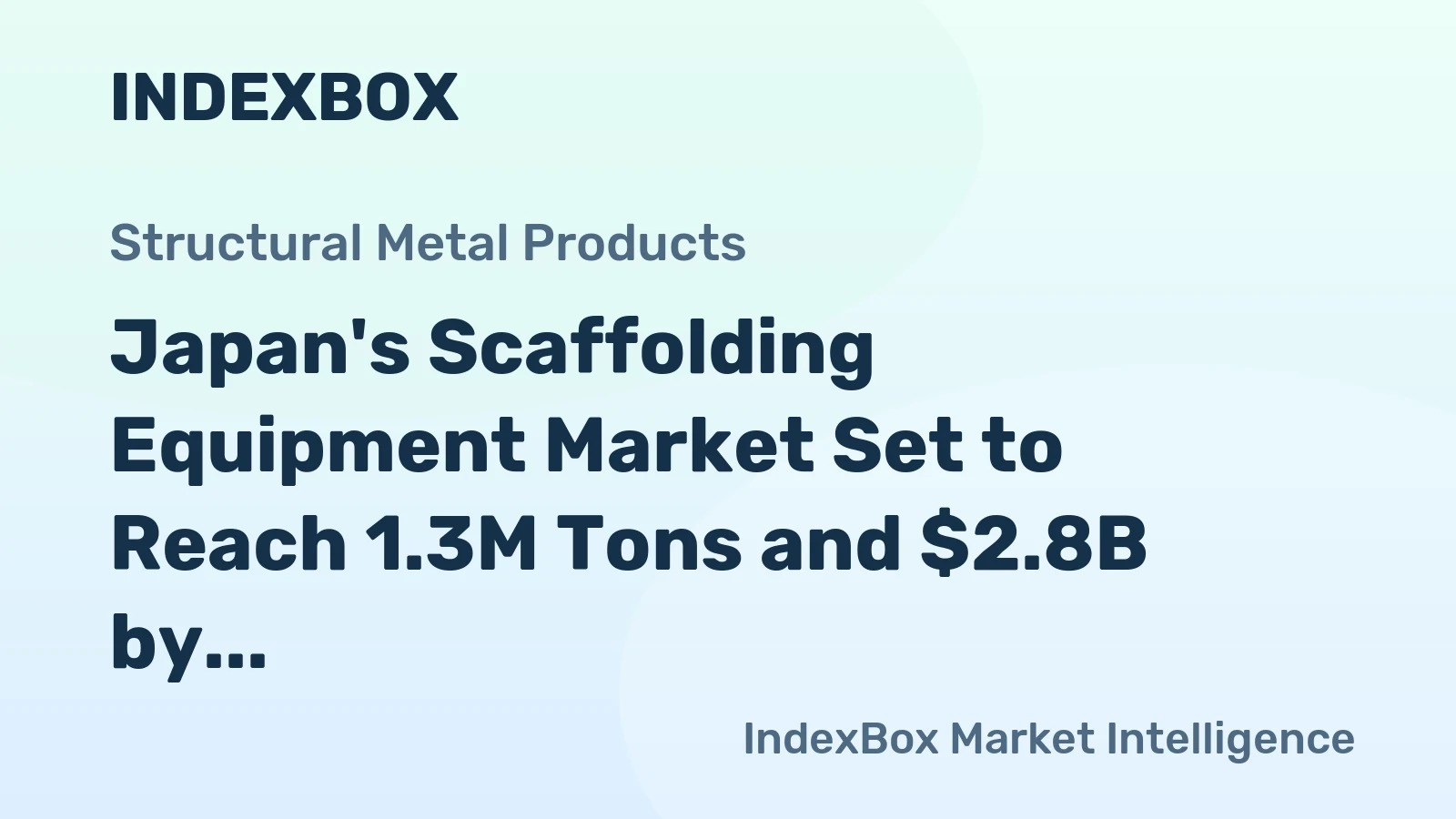 Japan's Scaffolding Equipment Market Set to Reach 1.3M Tons and $2.8B by 2035