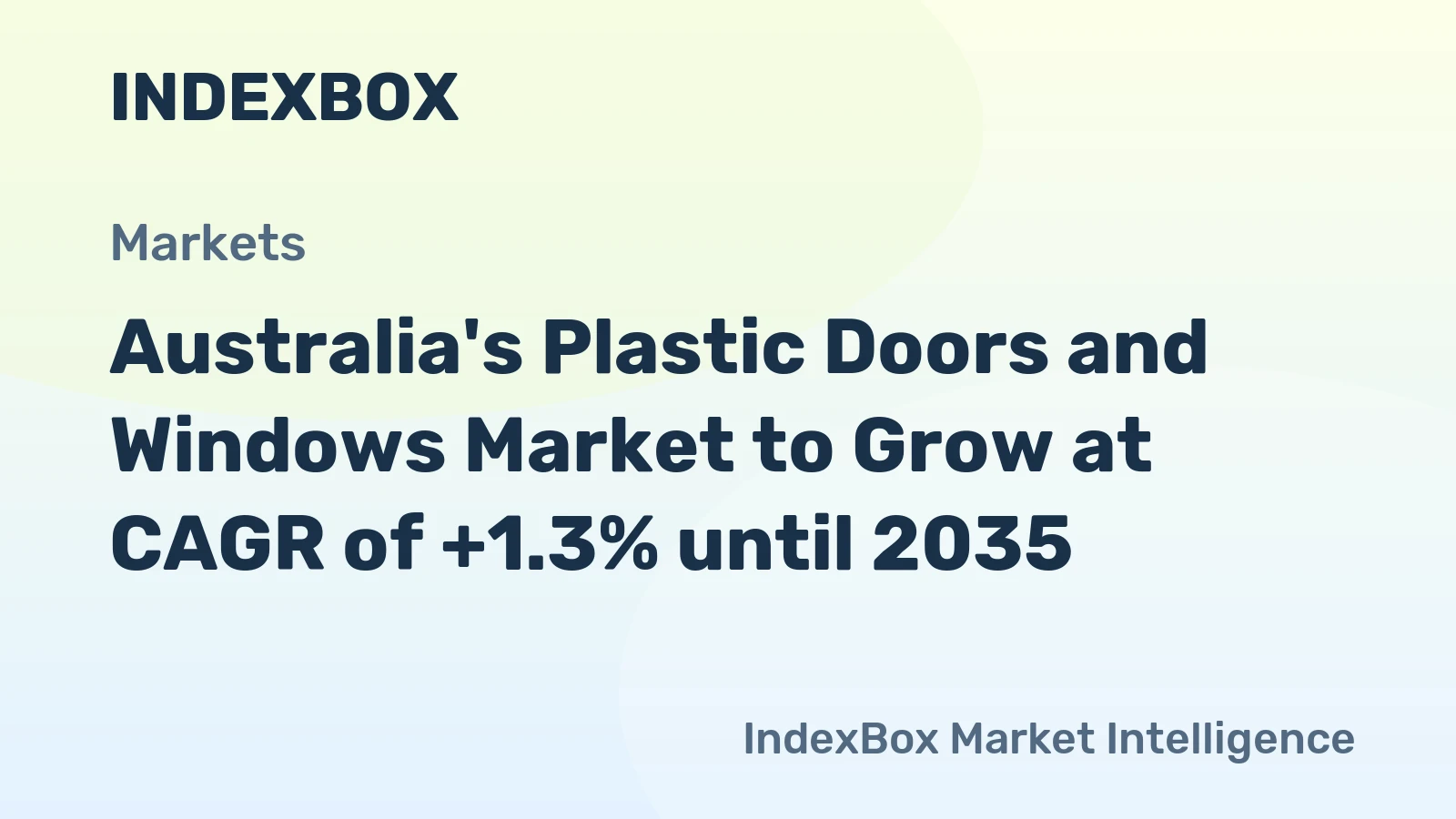 Australia's Plastic Doors and Windows Market to Grow at CAGR of +1.3% until 2035