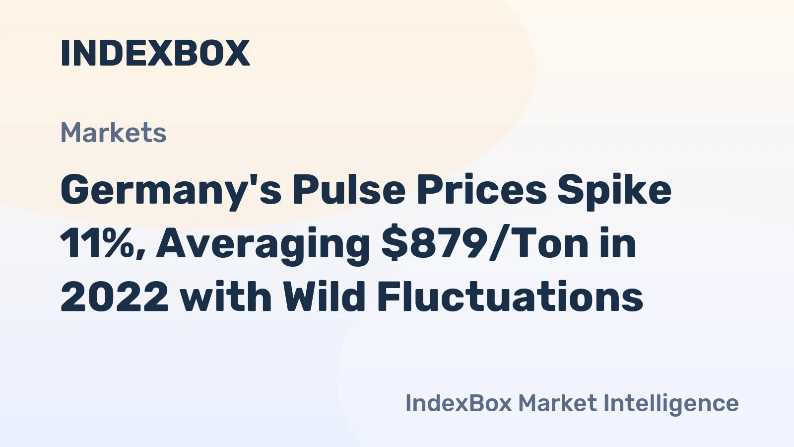 Germany's Pulse Prices Spike 11%, Averaging $879/Ton in 2022 with Wild Fluctuations