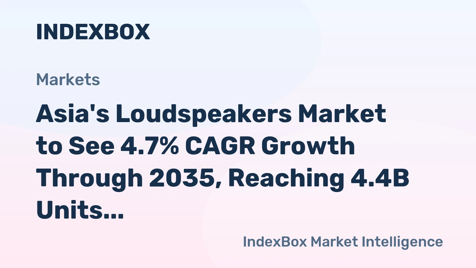 Asia's Loudspeakers Market to See 4.7% CAGR Growth Through 2035, Reaching 4.4B Units