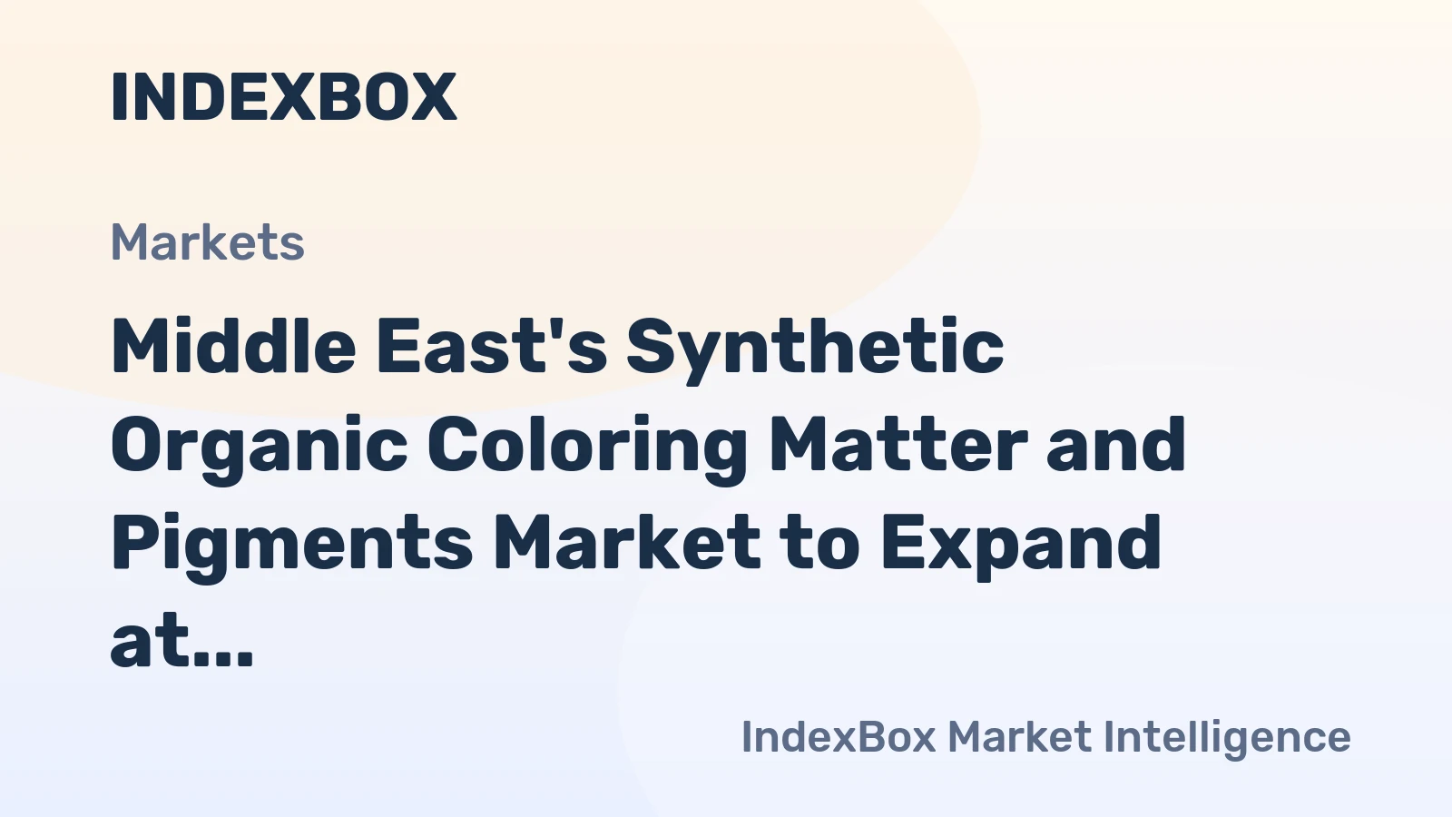 Middle East's Synthetic Organic Coloring Matter and Pigments Market to Expand at 2.4% CAGR through 2035