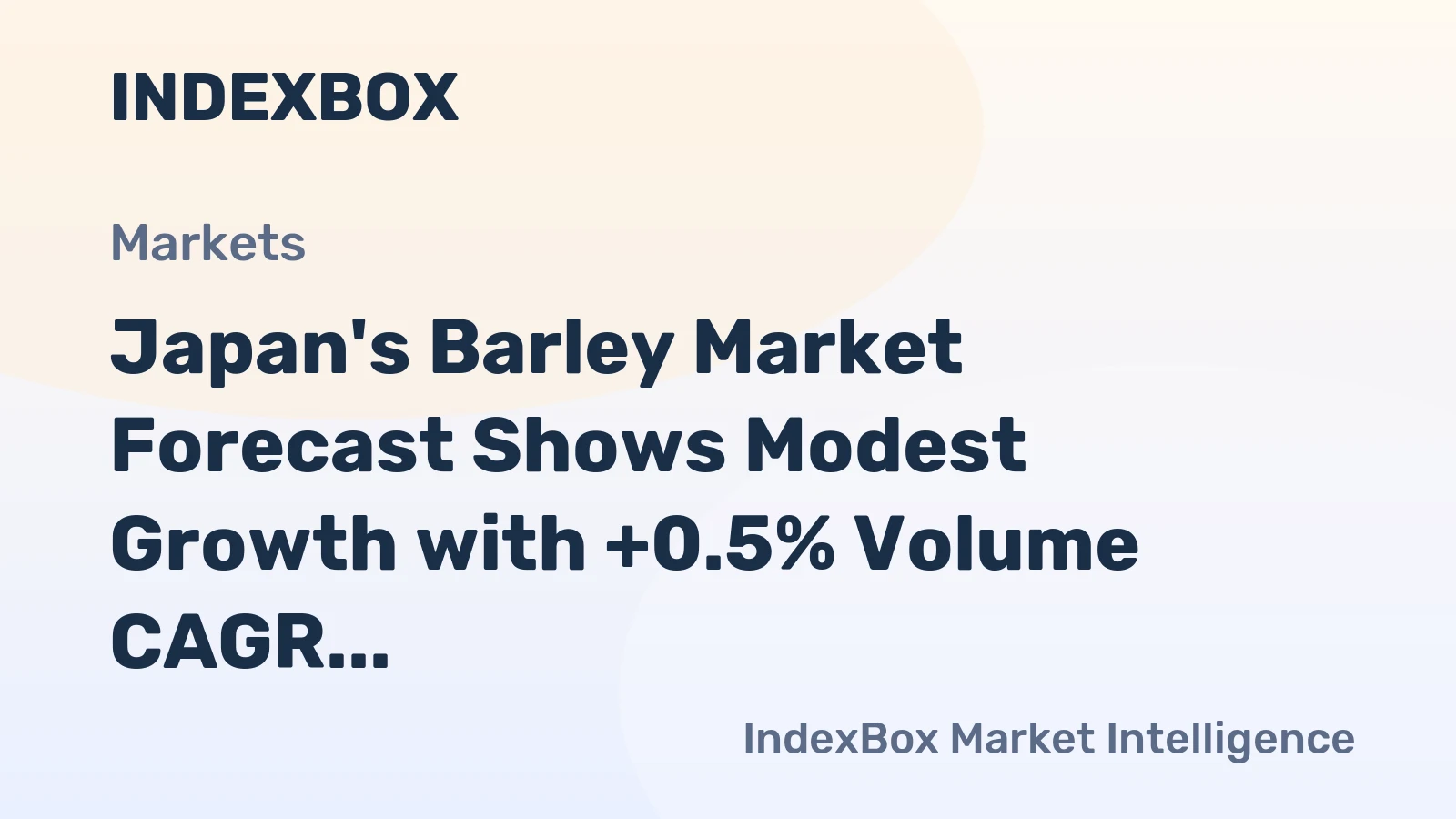Japan's Barley Market Forecast Shows Modest Growth with +0.5% Volume CAGR Through 2035