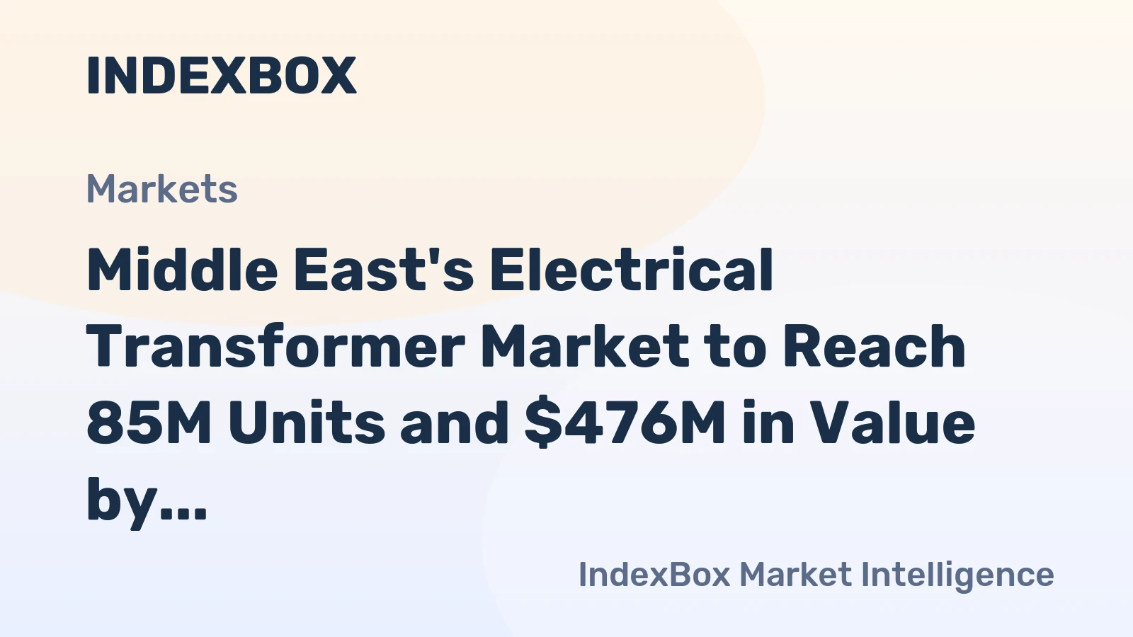 Middle East's Electrical Transformer Market to Reach 85M Units and $476M in Value by 2035