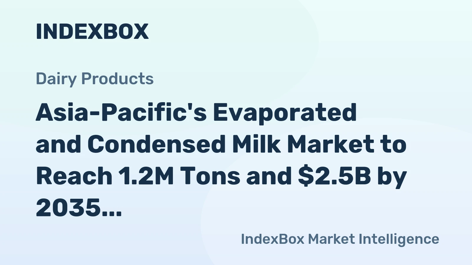 Asia-Pacific's Evaporated and Condensed Milk Market to Reach 1.2M Tons and $2.5B by 2035