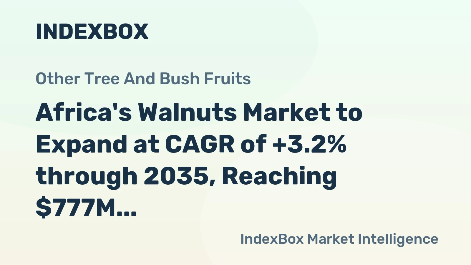 Africa's Walnuts Market to Expand at CAGR of +3.2% through 2035, Reaching $777M by End of Decade
