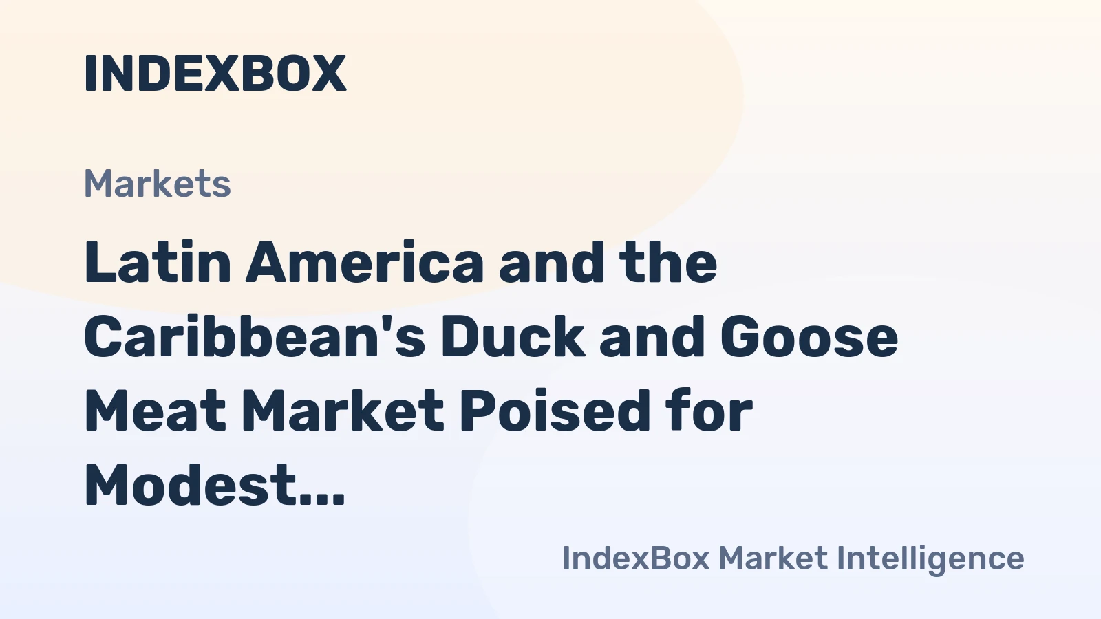 Latin America and the Caribbean's Duck and Goose Meat Market Poised for Modest Growth With a 2.3% CAGR in Value