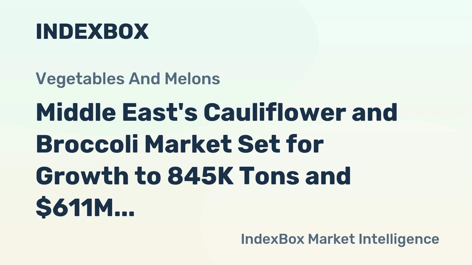 Middle East's Cauliflower and Broccoli Market Set for Growth to 845K Tons and $611M