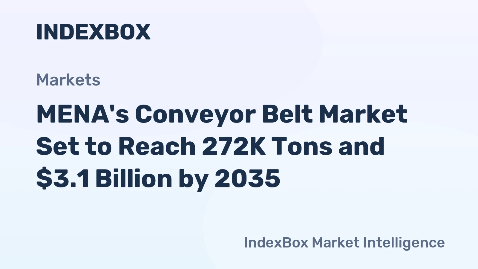 MENA's Conveyor Belt Market Set to Reach 272K Tons and $3.1 Billion by 2035