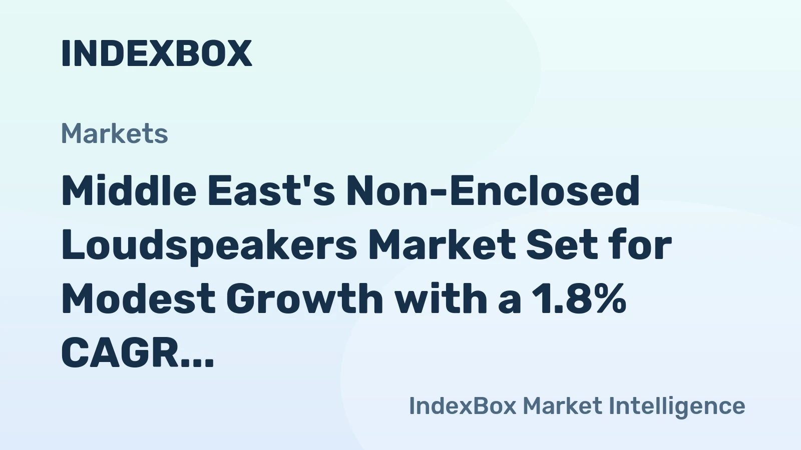 Middle East's Non-Enclosed Loudspeakers Market Set for Modest Growth with a 1.8% CAGR in Value
