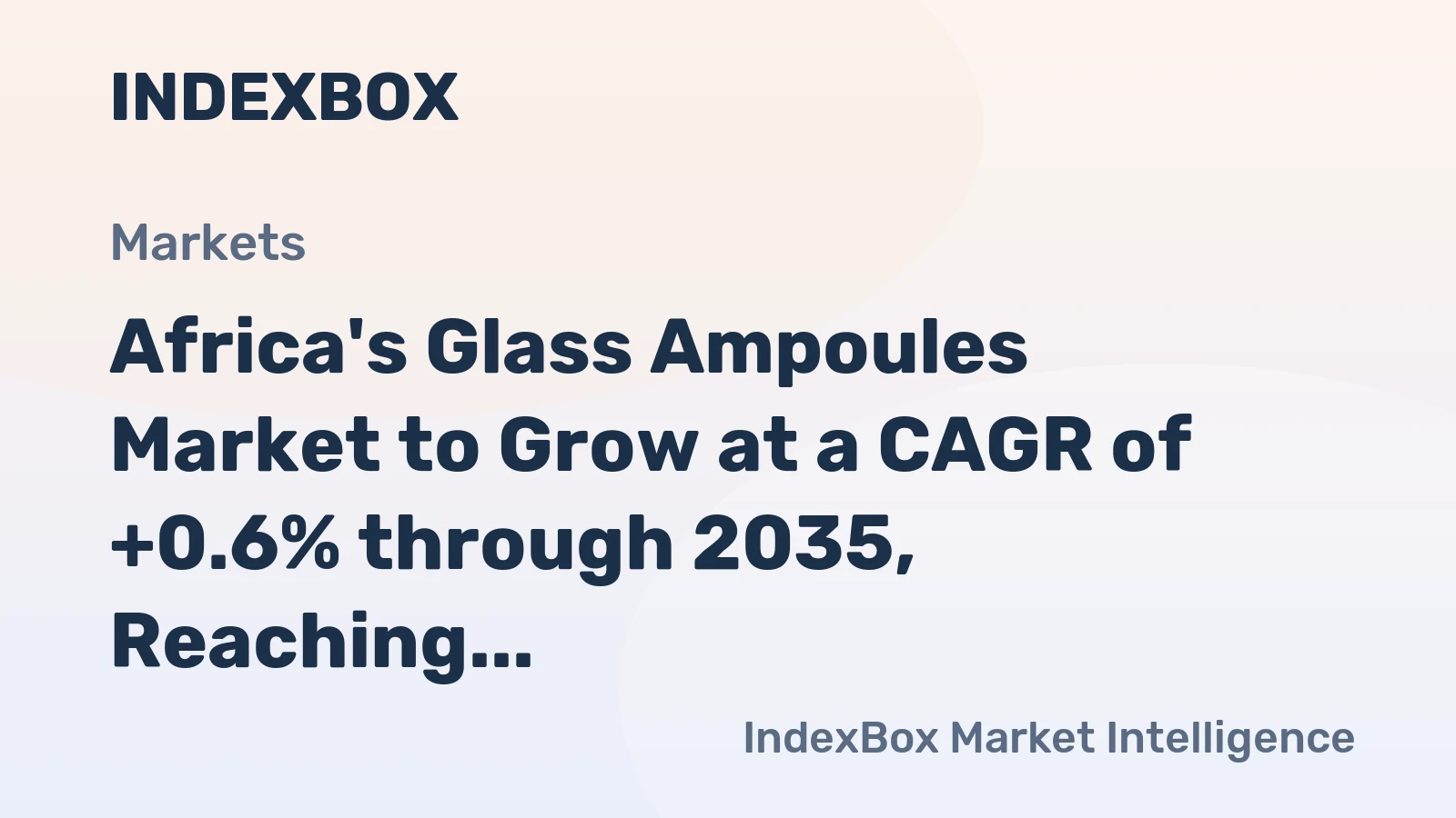 Africa's Glass Ampoules Market to Grow at a CAGR of +0.6% through 2035, Reaching $118.7B Value