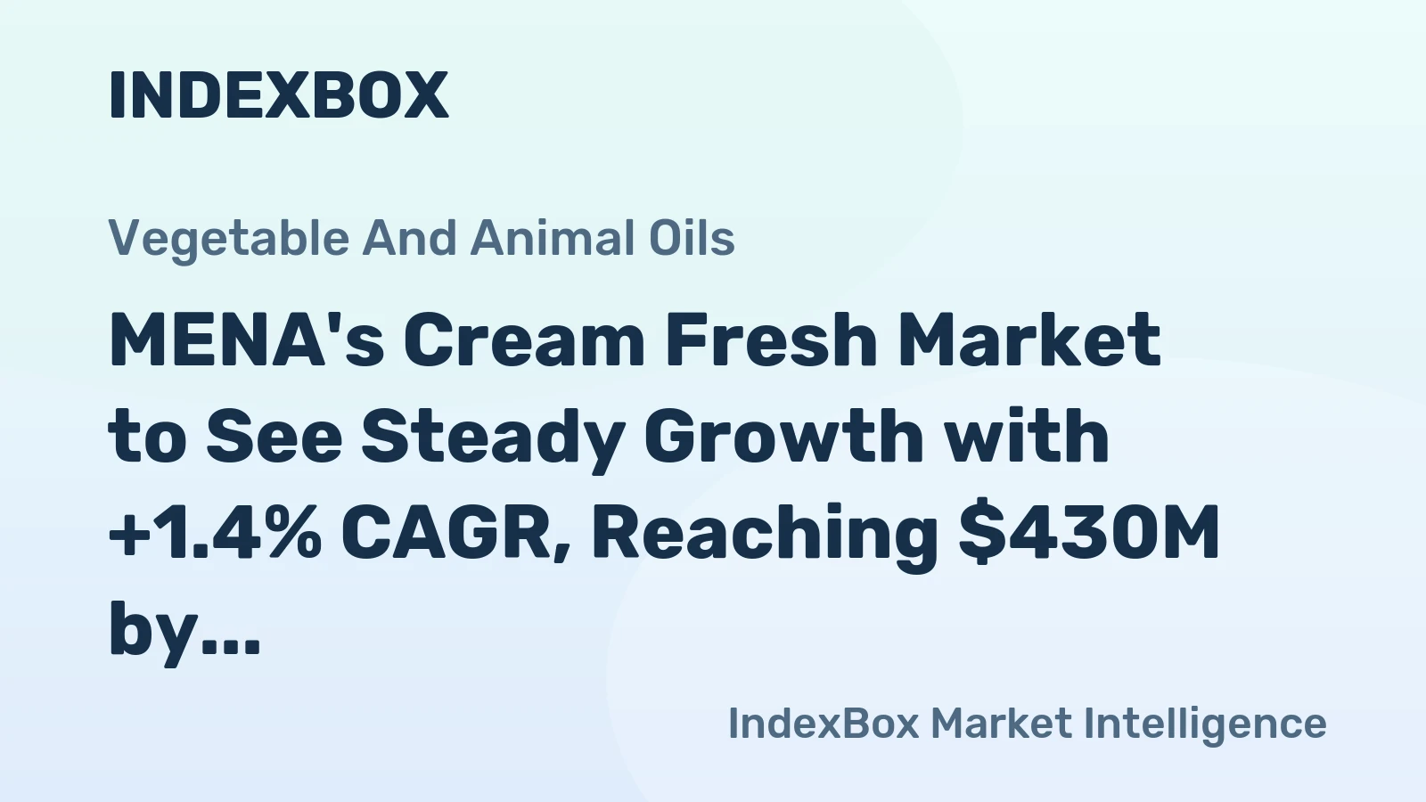 MENA's Cream Fresh Market to See Steady Growth with +1.4% CAGR, Reaching $430M by 2035