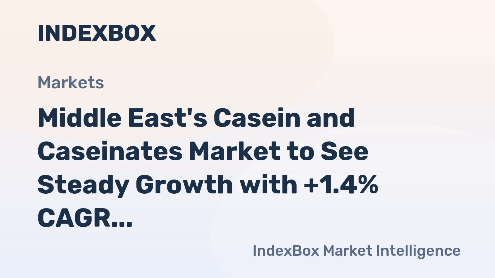 Middle East's Casein and Caseinates Market to See Steady Growth with +1.4% CAGR from 2024 to 2035