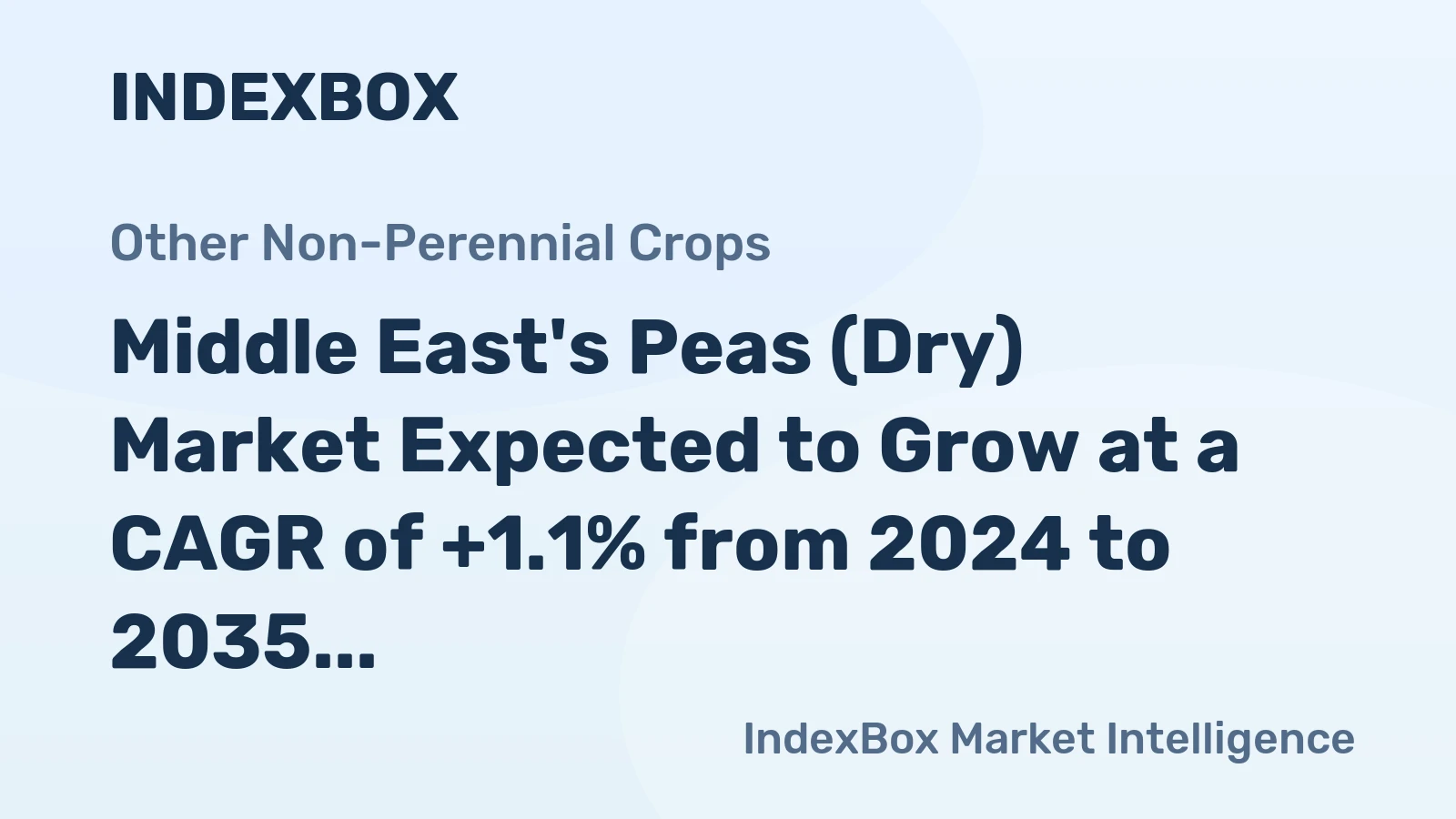 Middle East's Peas (Dry) Market Expected to Grow at a CAGR of +1.1% from 2024 to 2035