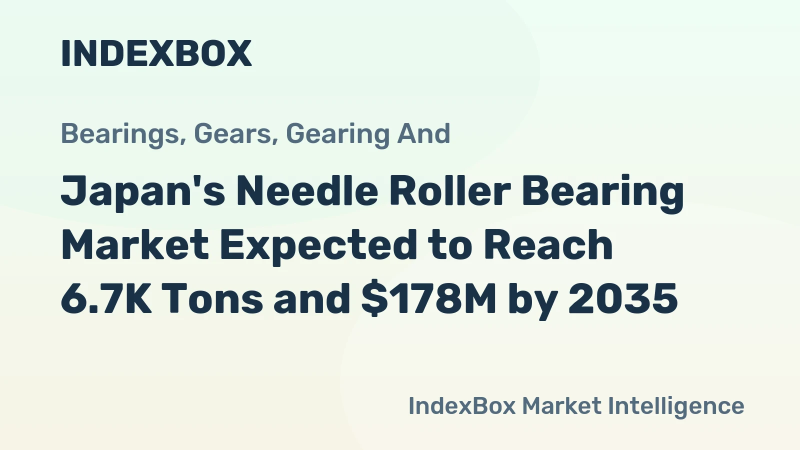 Japan's Needle Roller Bearing Market Expected to Reach 6.7K Tons and $178M by 2035