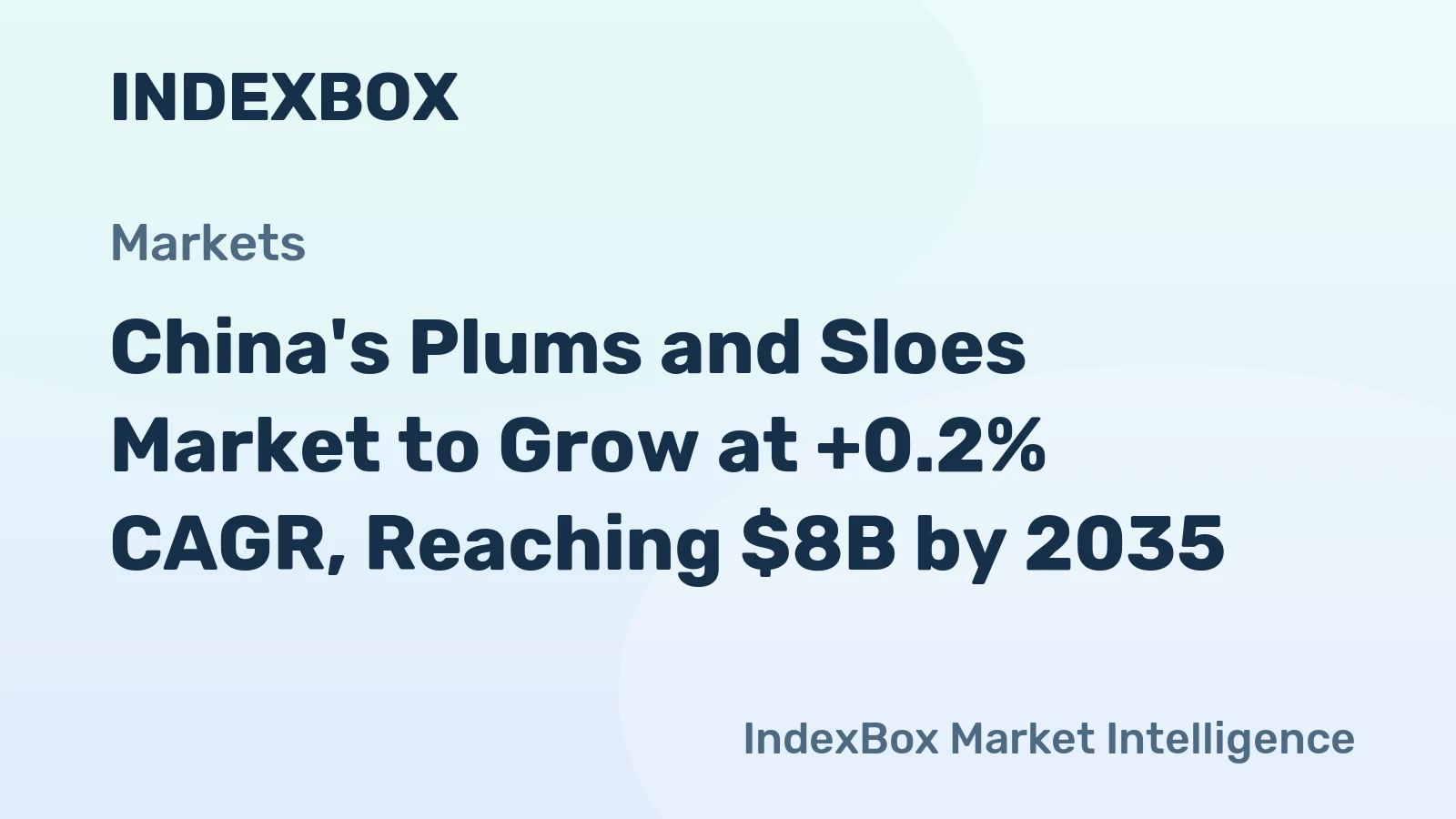 China's Plums and Sloes Market to Grow at +0.2% CAGR, Reaching $8B by 2035