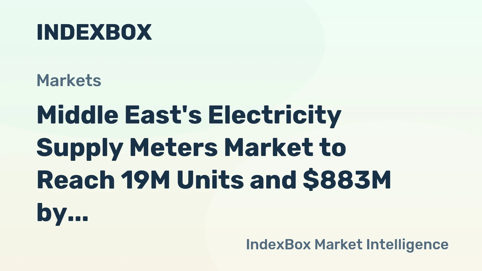 Middle East's Electricity Supply Meters Market to Reach 19M Units and $883M by 2035 with Slow but Steady Growth
