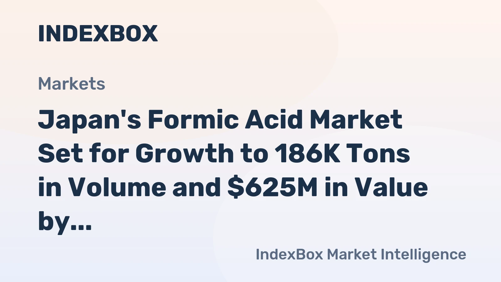 Japan's Formic Acid Market Set for Growth to 186K Tons in Volume and $625M in Value by 2035