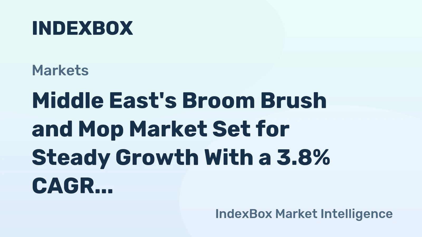 Middle East's Broom Brush and Mop Market Set for Steady Growth With a 3.8% CAGR in Value