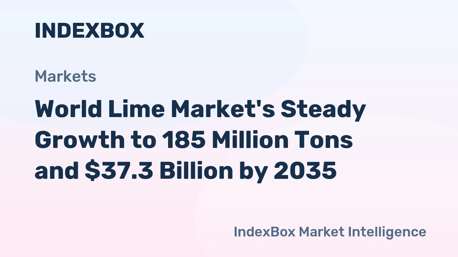 World Lime Market's Steady Growth to 185 Million Tons and $37.3 Billion by 2035
