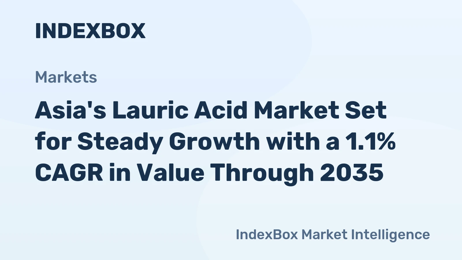 Asia's Lauric Acid Market Set for Steady Growth with a 1.1% CAGR in Value Through 2035