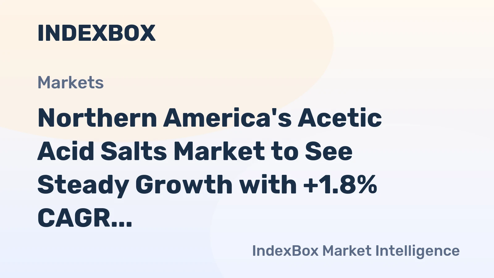 Northern America's Acetic Acid Salts Market to See Steady Growth with +1.8% CAGR