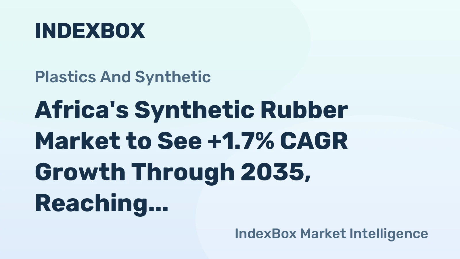 Africa's Synthetic Rubber Market to See +1.7% CAGR Growth Through 2035, Reaching $6.8B in Value