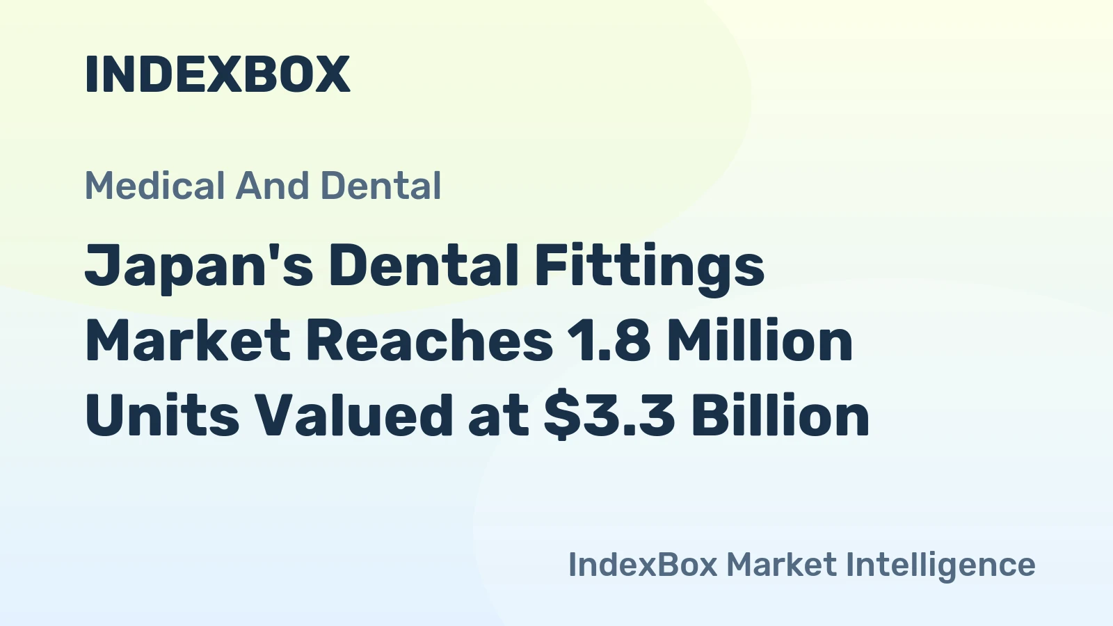 Japan's Dental Fittings Market Reaches 1.8 Million Units Valued at $3.3 Billion