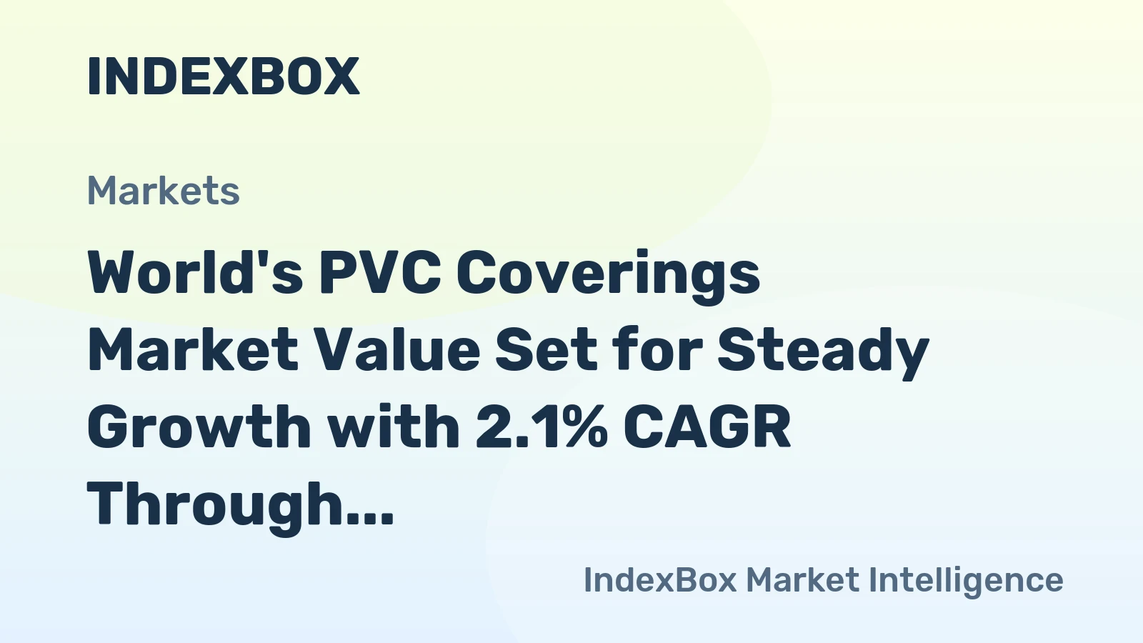 World's PVC Coverings Market Value Set for Steady Growth with 2.1% CAGR Through 2035