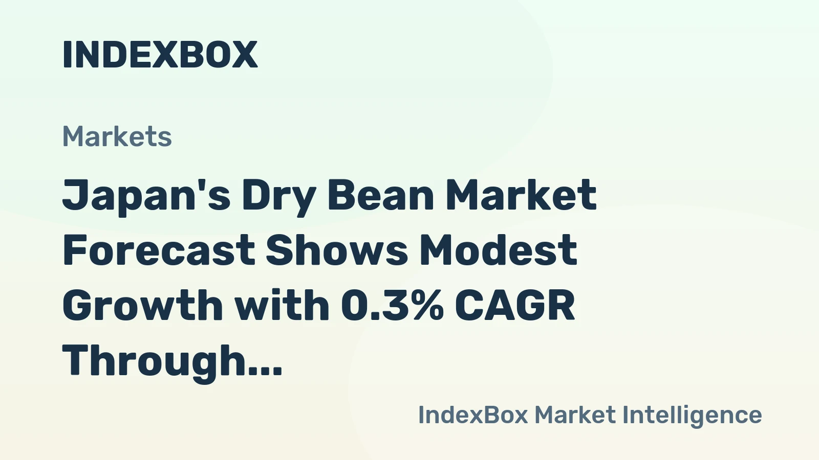 Japan's Dry Bean Market Forecast Shows Modest Growth with 0.3% CAGR Through 2035