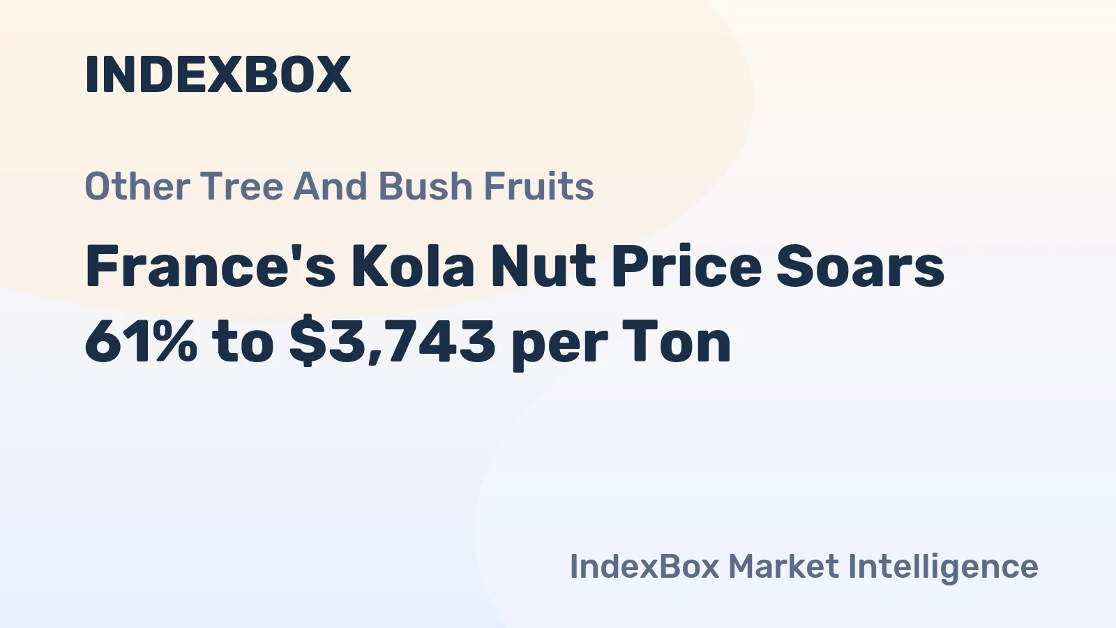 France's Kola Nut Price Soars 61% to $3,743 per Ton