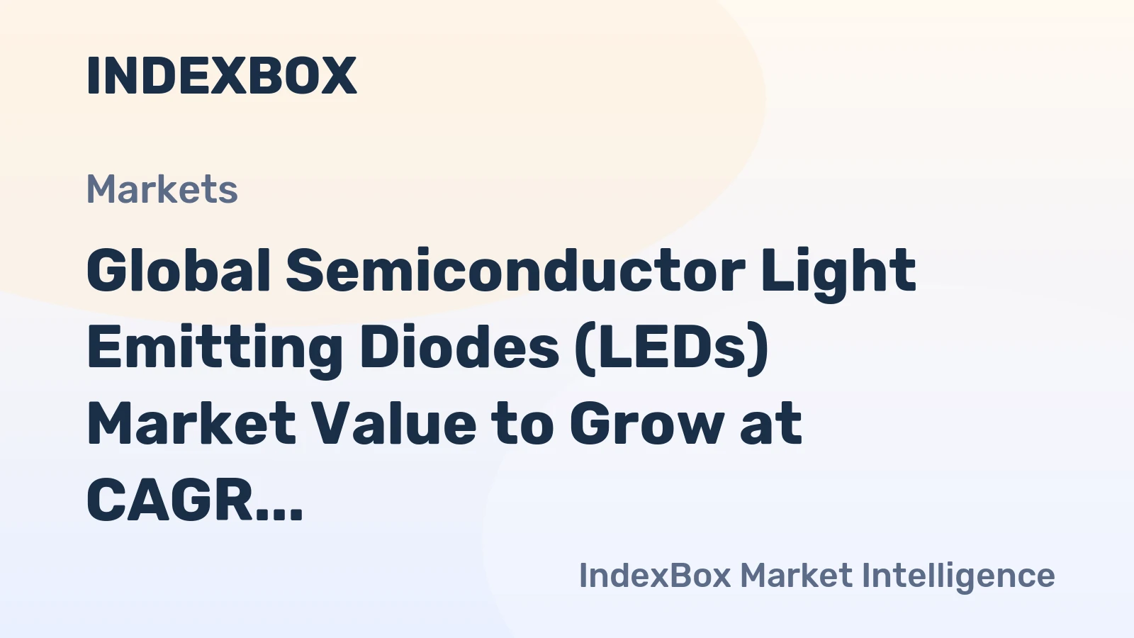 Global Semiconductor Light Emitting Diodes (LEDs) Market Value to Grow at CAGR of +2.8% Reaching $262.8B by 2035
