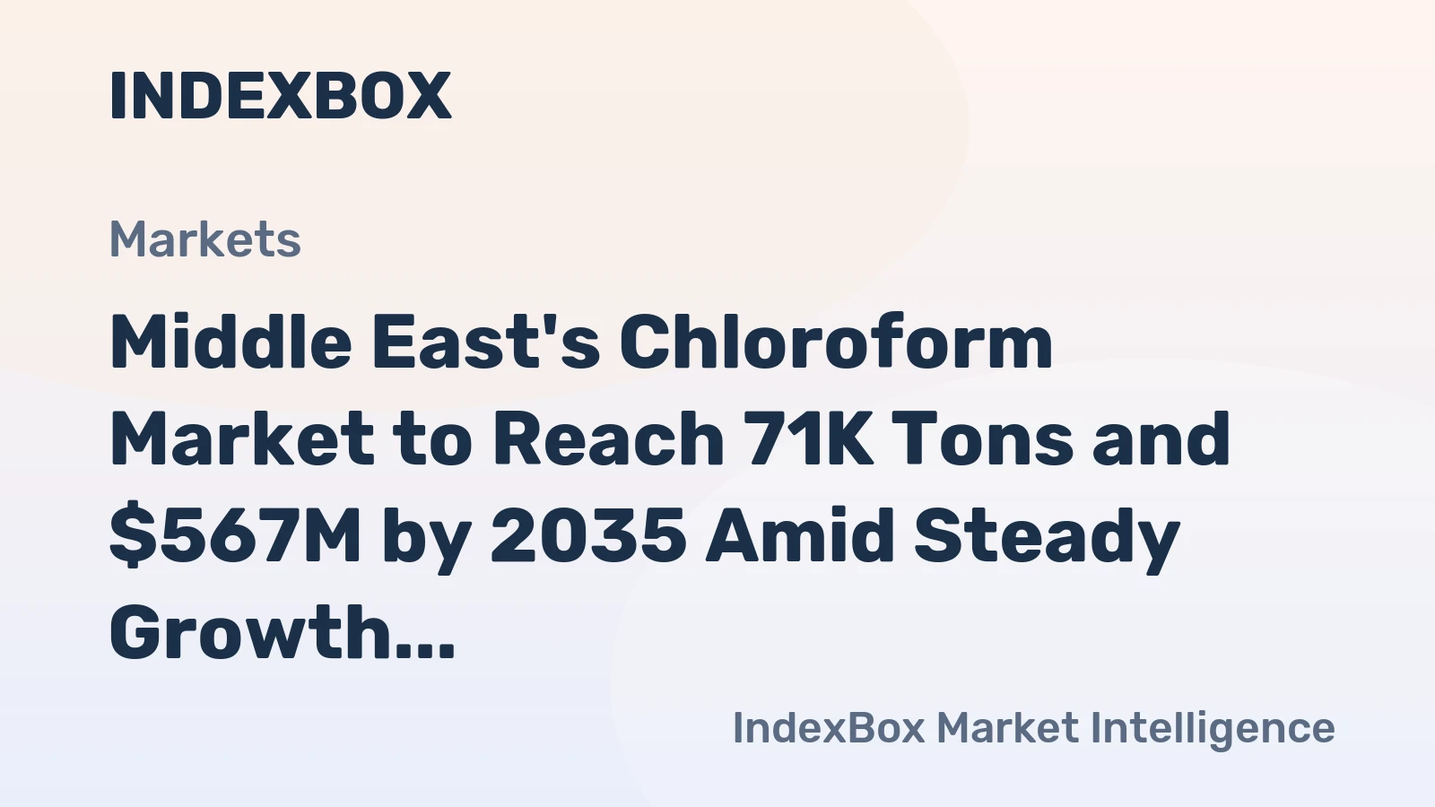 Middle East's Chloroform Market to Reach 71K Tons and $567M by 2035 Amid Steady Growth