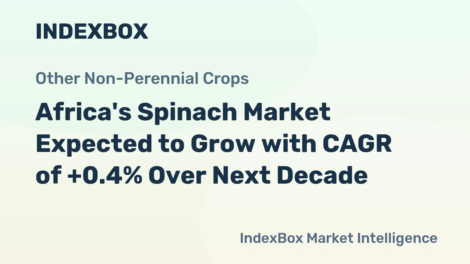 Africa's Spinach Market Expected to Grow with CAGR of +0.4% Over Next Decade