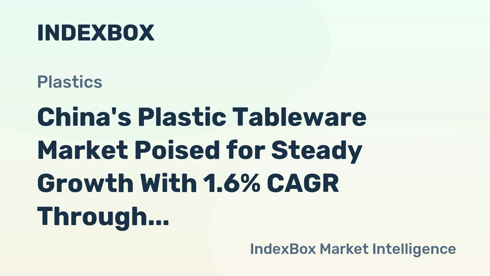 China's Plastic Tableware Market Poised for Steady Growth With 1.6% CAGR Through 2035