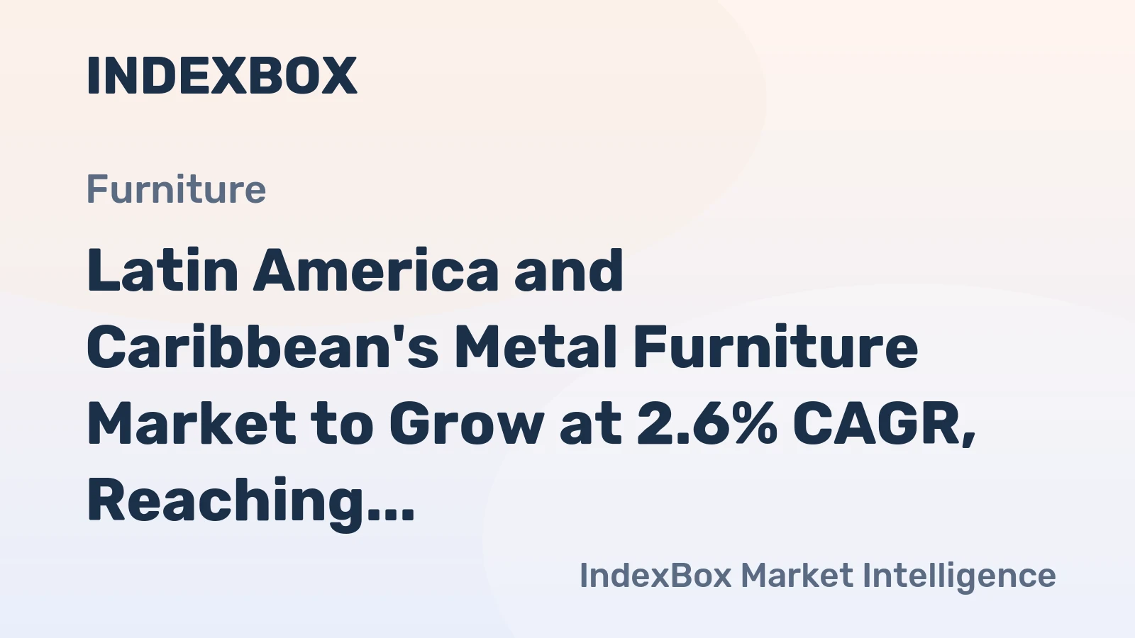 Latin America and Caribbean's Metal Furniture Market to Grow at 2.6% CAGR, Reaching $9.9B by 2035