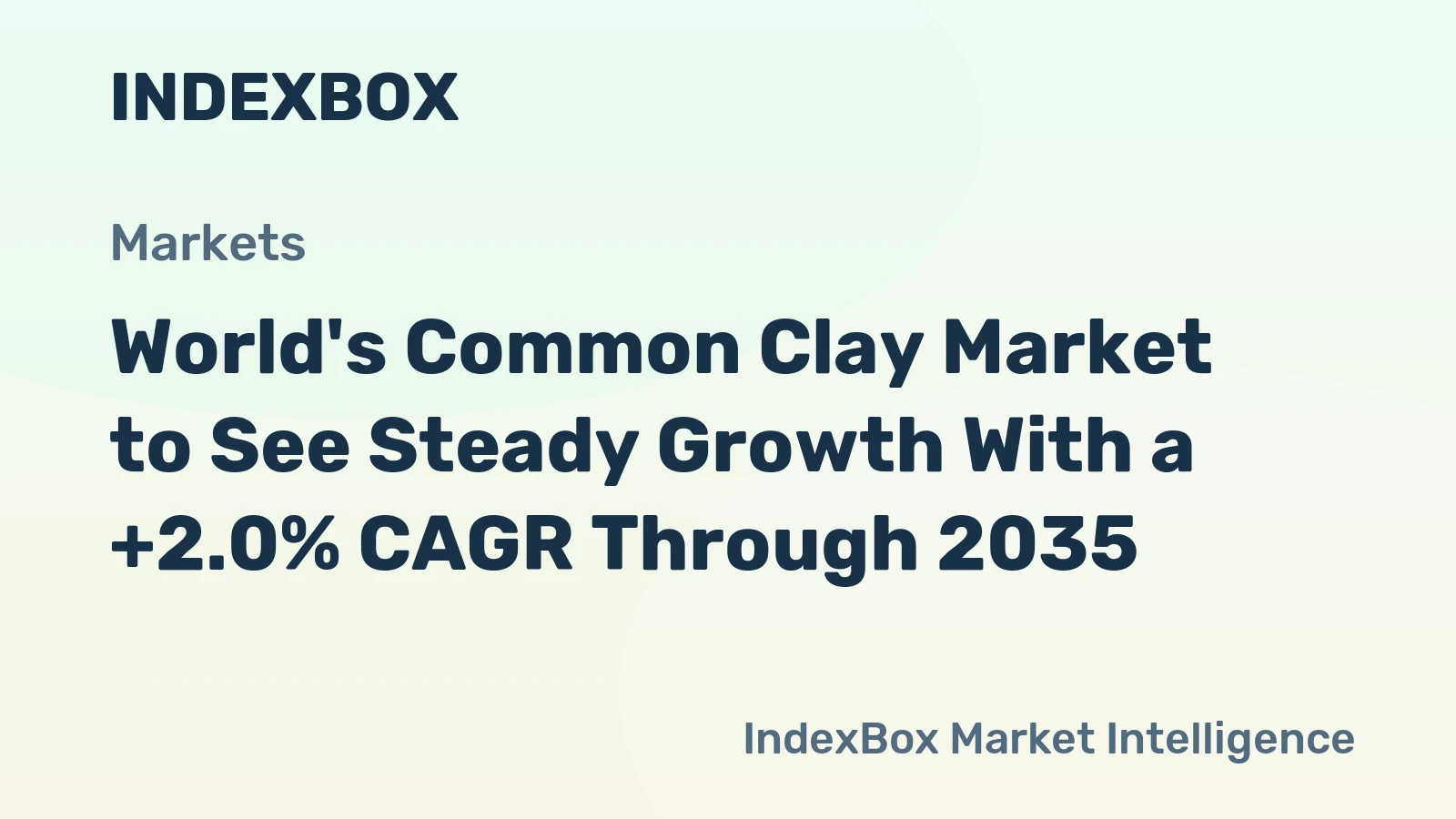 World's Common Clay Market to See Steady Growth With a +2.0% CAGR Through 2035